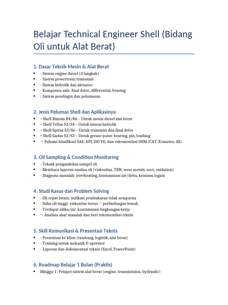 Belajar Technical Engineer Shell | PDF