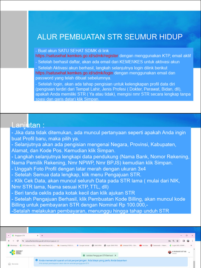 Panduan Pengajuan STR Seumur Hidup | PDF