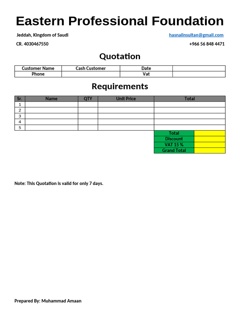 Quotation Format | PDF
