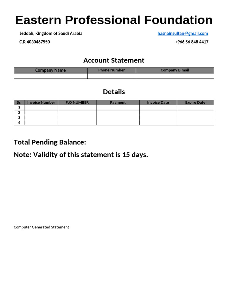 Company Statement | PDF