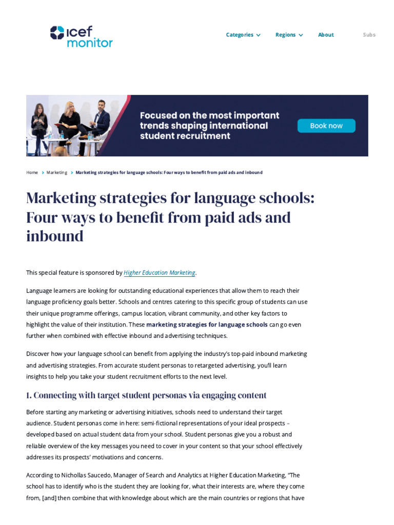 Language School Marketing Strategies | PDF | Advertising | Marketing