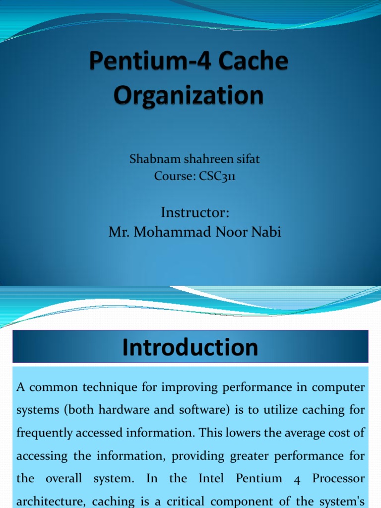 Pentium 4 Cache Organization Overview | PDF | Cpu Cache | Computer Data