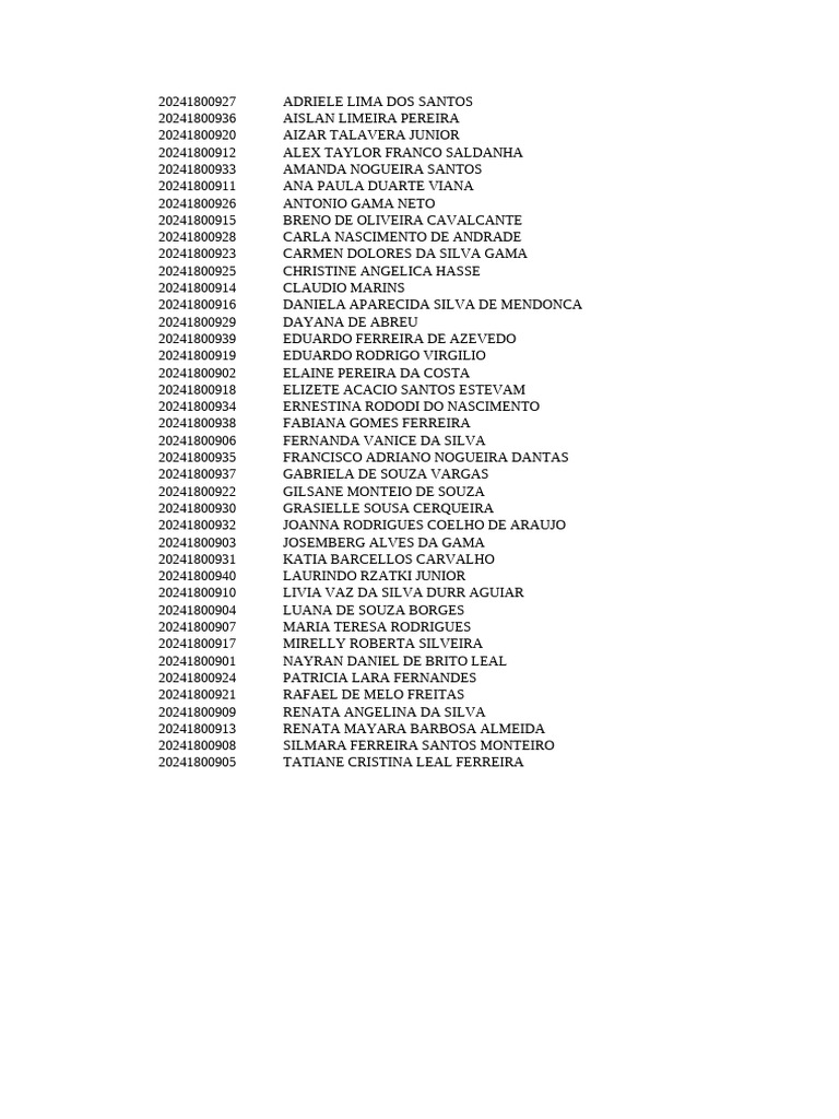 Turma 4 Matr°cula | PDF
