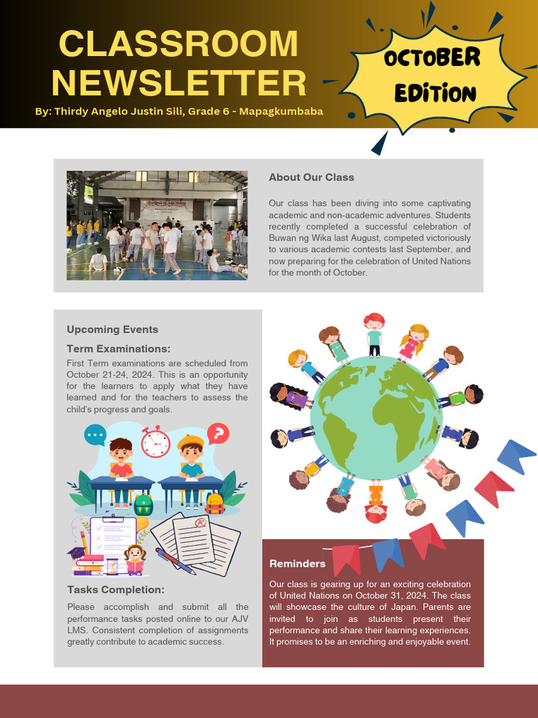 October Classroom Newsletter 2024 | PDF