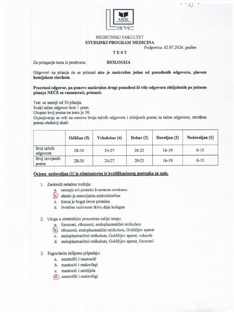 Kljuc Biologija Medicina | PDF