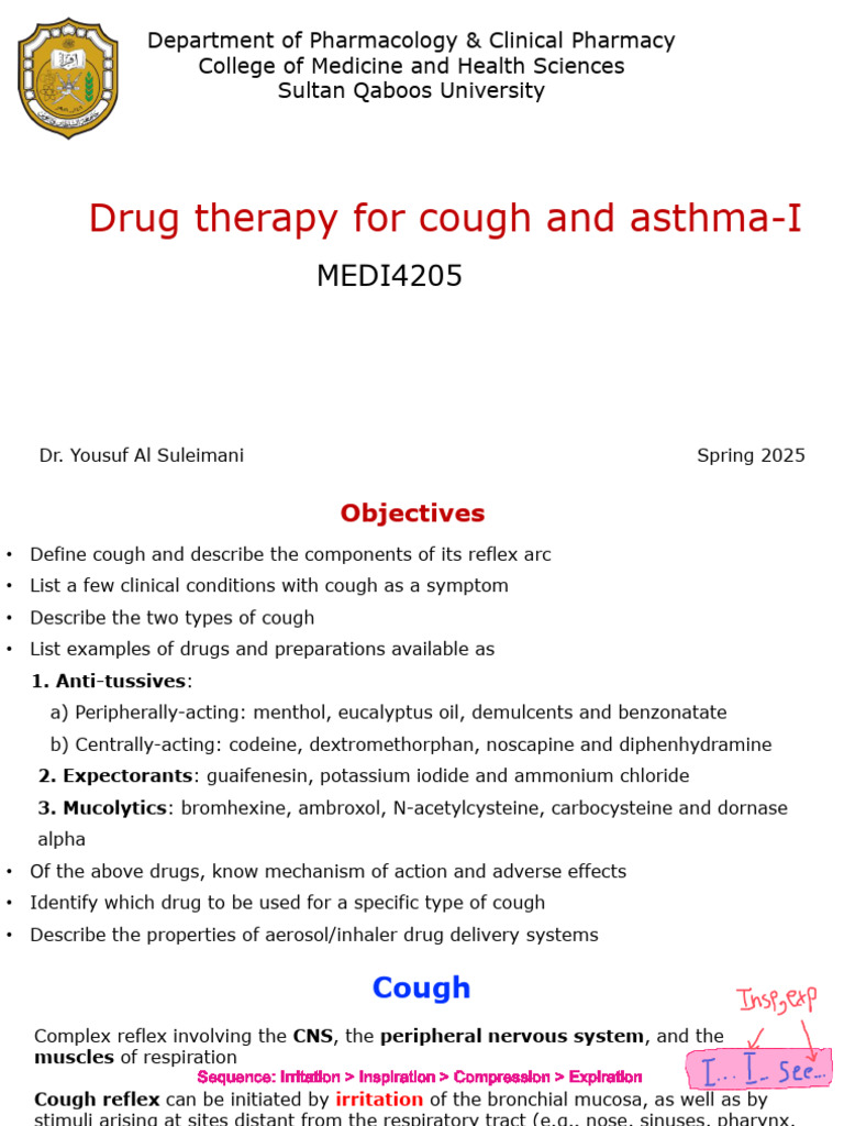 Cough Management: Drugs and Mechanisms | PDF | Cough | Respiratory Tract