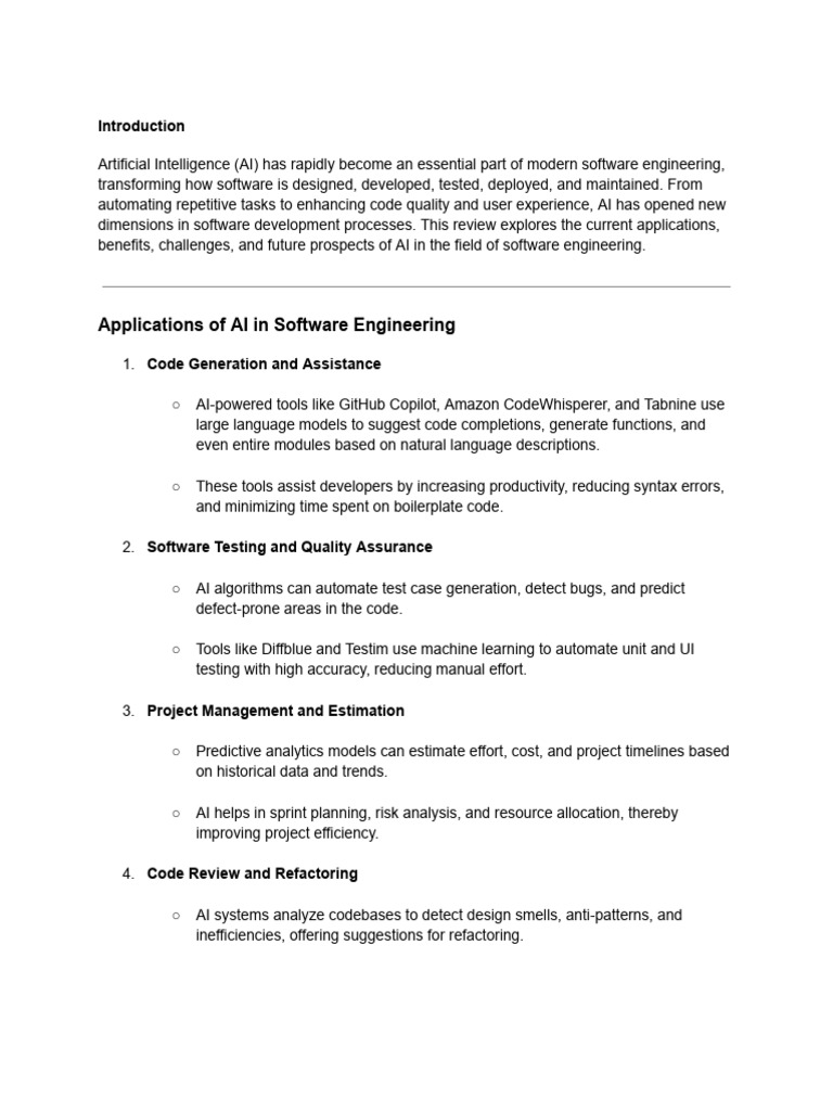 AI Transforming Software Engineering | PDF | Artificial Intelligence ...