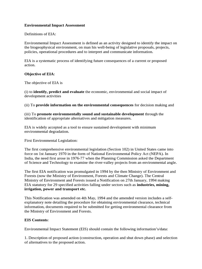 Understanding Environmental Impact Assessment | PDF | Environmental ...