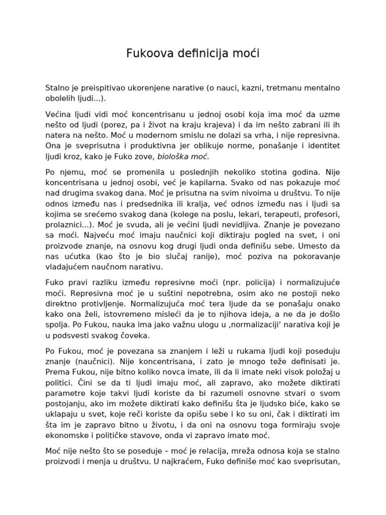 Fukoova Definicija Moći | PDF
