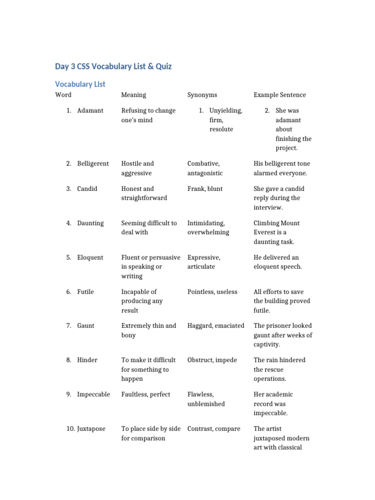 Vocab Set 2 (!) | PDF
