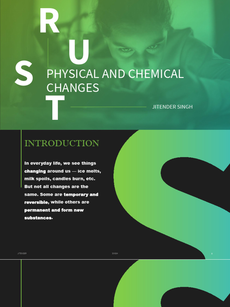 Physical vs Chemical Changes Explained | PDF | Rust | Water