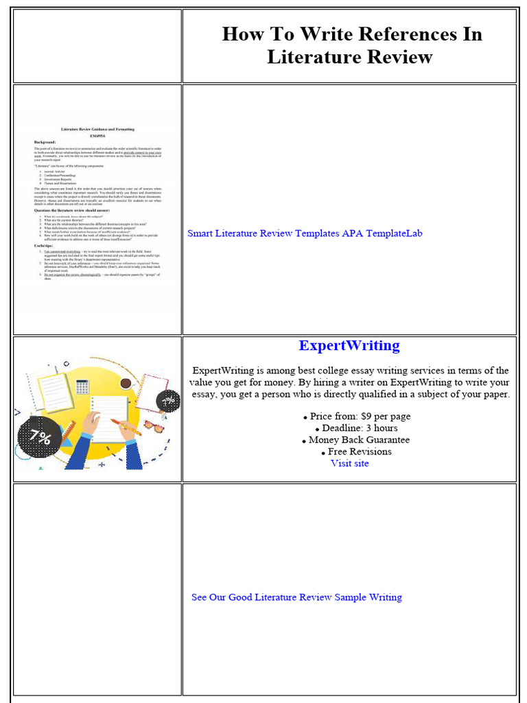 How To Write References in Literature Review | PDF | Essays | Thesis