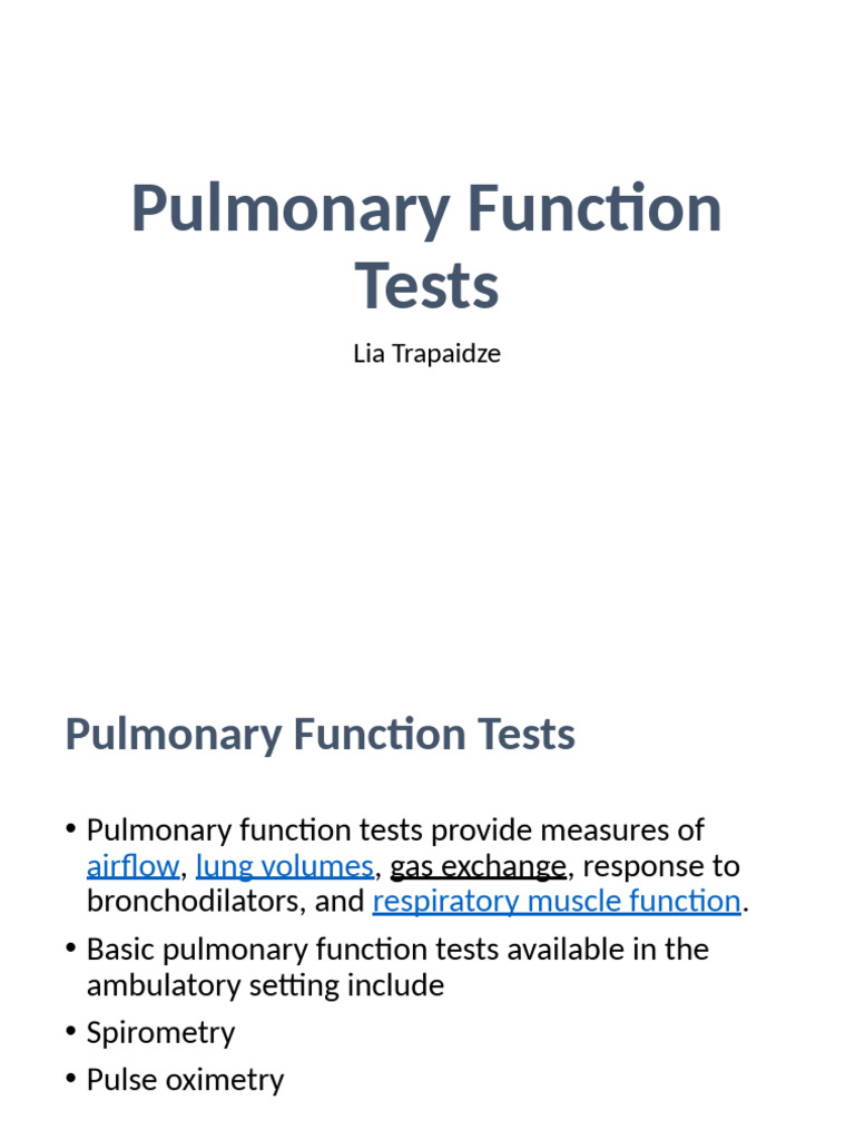 Understanding Pulmonary Function Tests | PDF | Exhalation | Medical ...