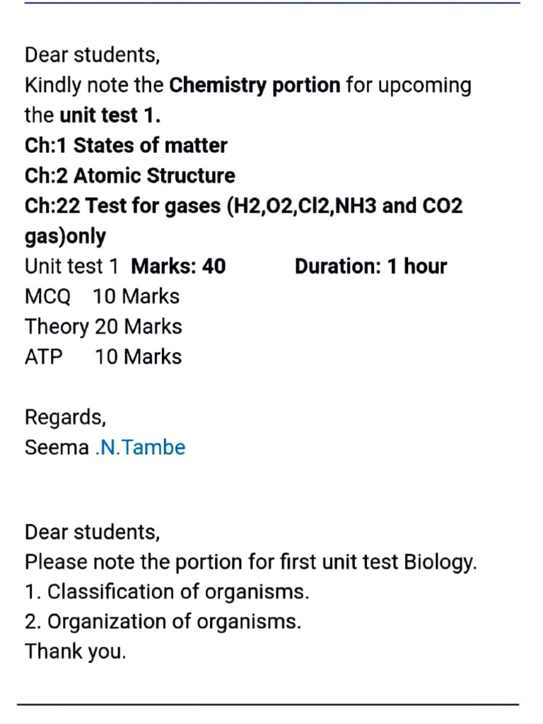 Unit Test 1 Portion | PDF