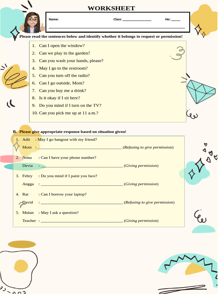 Asking and Giving Permission Worksheet | PDF