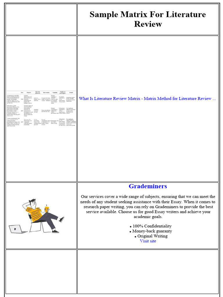 Sample Matrix for Literature Review | PDF | Essays | Plagiarism