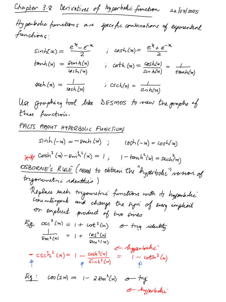 Wk01Lec01 Der Hyperbolic | PDF