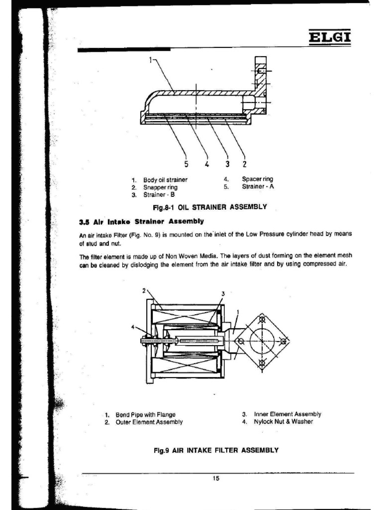 Elgi Compressor Oil Strainer System | PDF