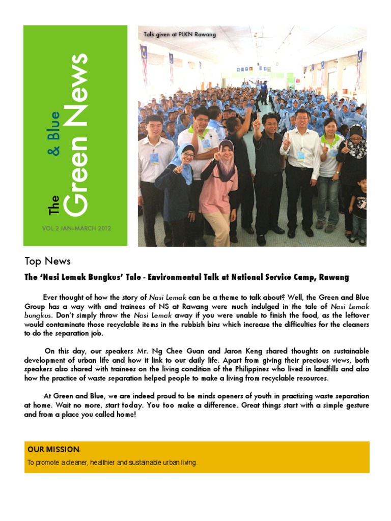 Green and Blue Newsletter Volume 2 | Download Free PDF | Waste ...