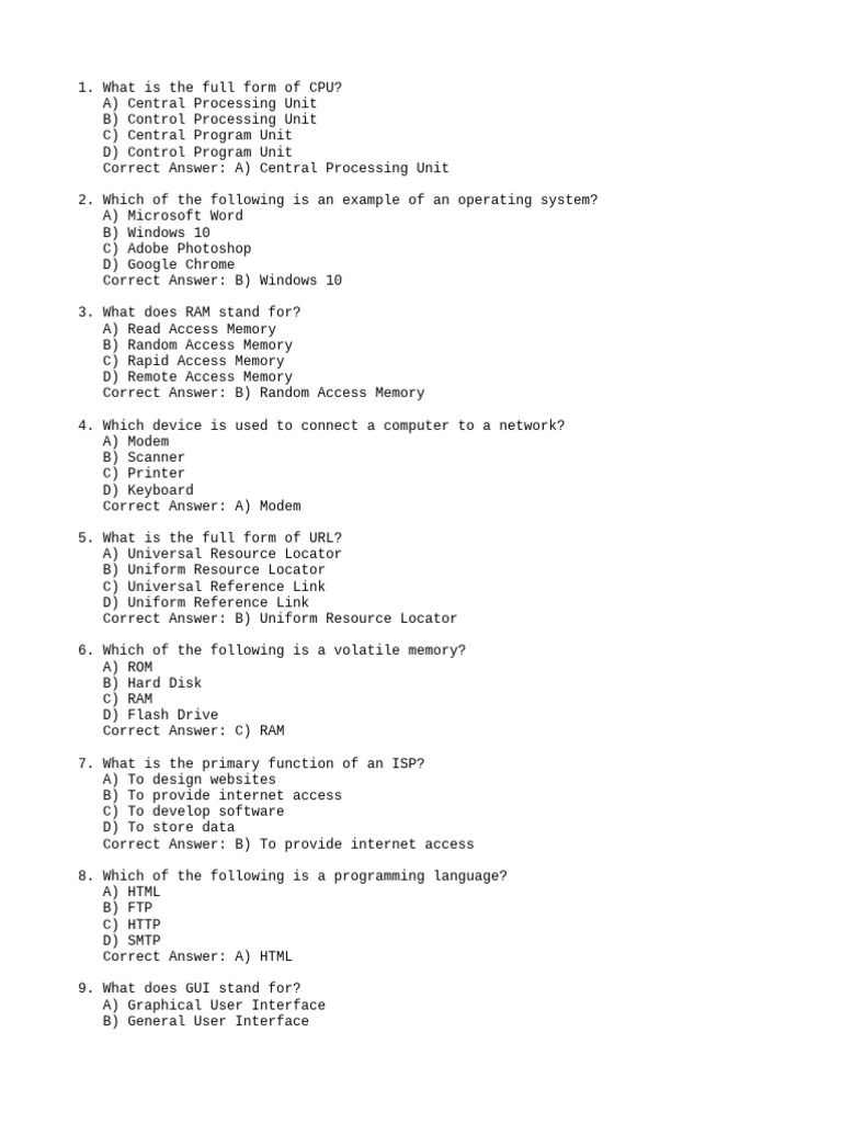 Computer Awareness MCQs | PDF