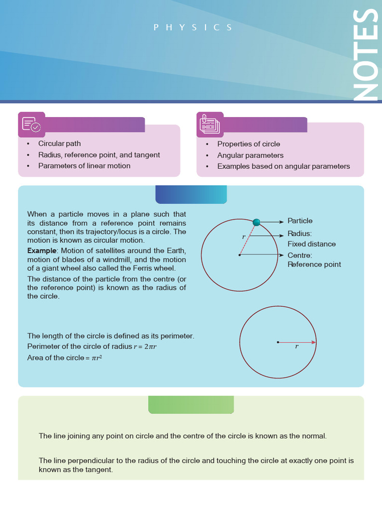 Class 11 Circular Motion Overview | PDF | Acceleration | Circle