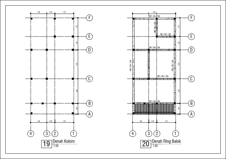 Denah Rencana Ring Balok 1:50 | PDF