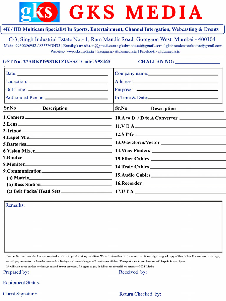 Challan Bill Gks Broadcast | PDF