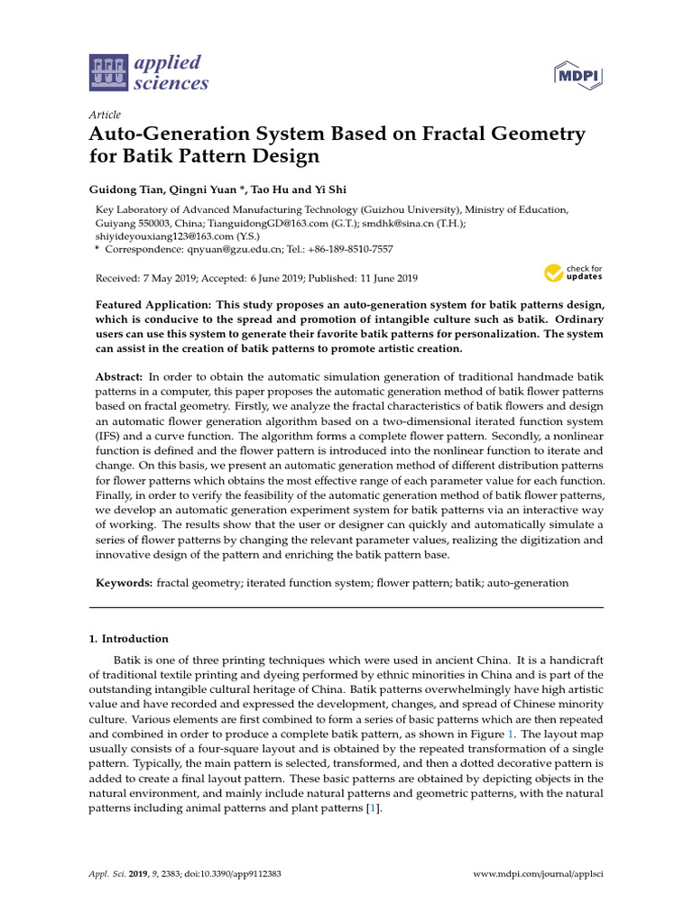 Auto-Generation System Based on Fractal Geometry for Batik Pattern ...