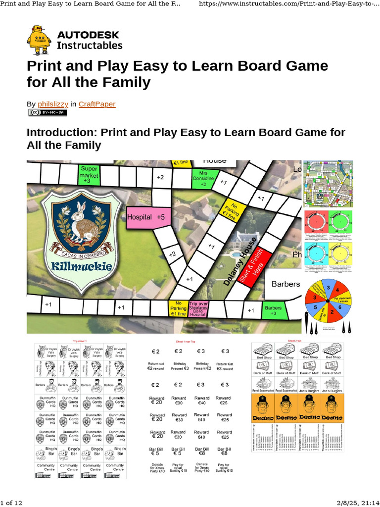 Print & Play Family Board Game | PDF | Adhesive