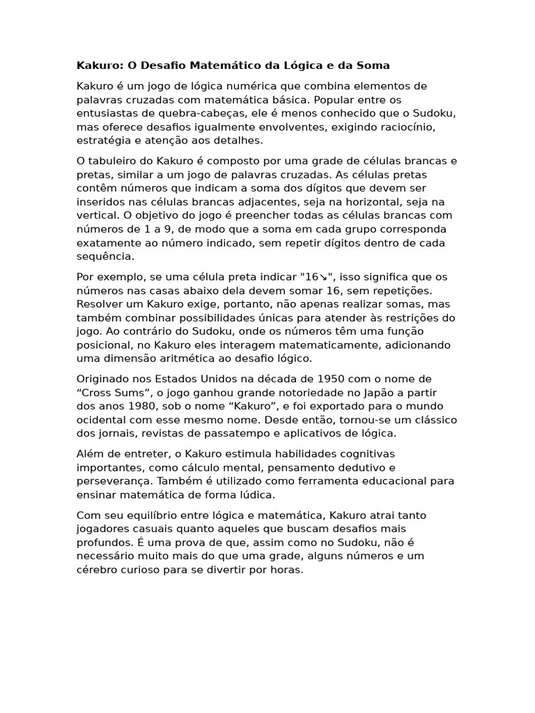 Kakuro | PDF