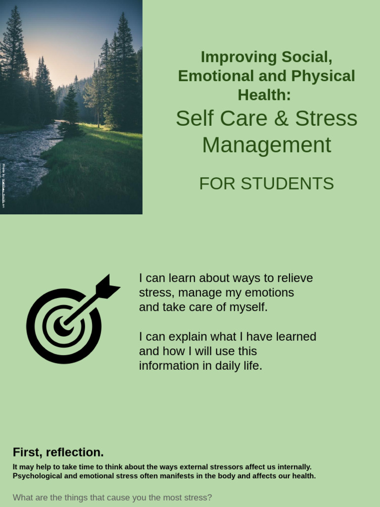 SEL in PE - SELF CARE For Students-ADA LY7jyw3 | PDF | Laughter | Water