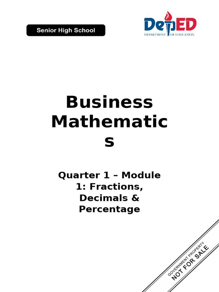 DO ABM11 Business-Math Q1 Mod1 | PDF | Percentage | Decimal