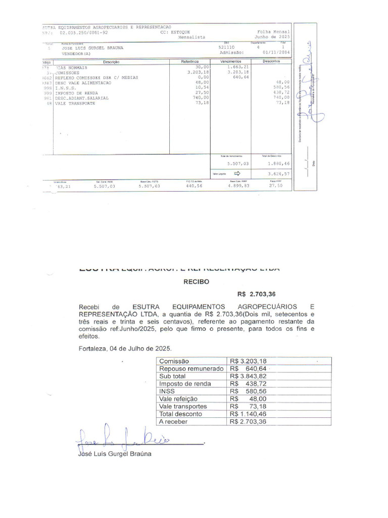 Contra Cheque Gurgel | PDF