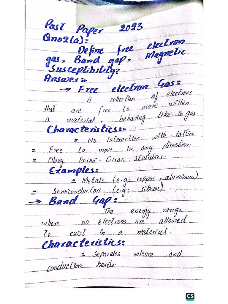 Solid State Past Paper 2023 8th Semester | PDF