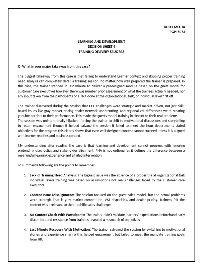 PGP15073 Dolly Mehta S6 DS | PDF | Cognition | Learning