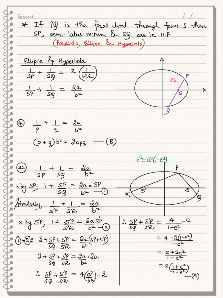 Ellipse + Hyperbola Booklet Discussion | PDF | Elementary Geometry | Manifold