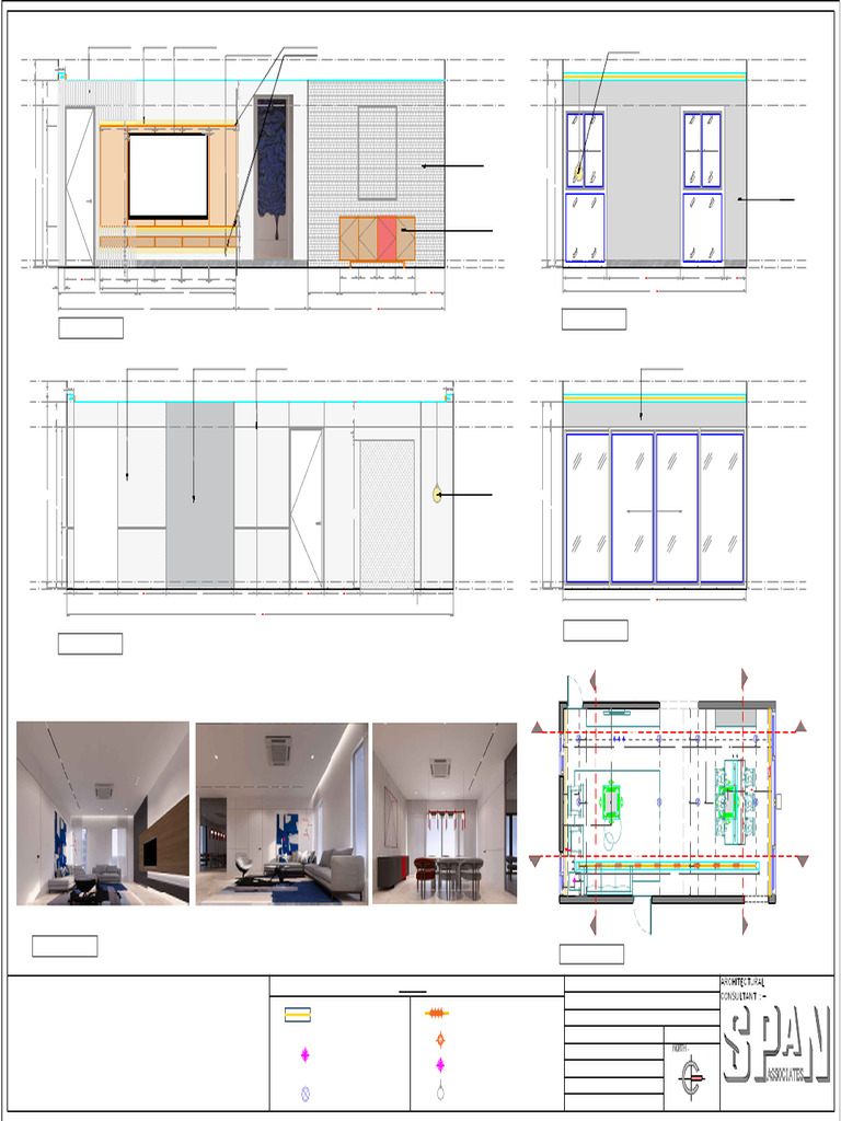 Living and Dining Interior Elevation | PDF | Architectural Design ...