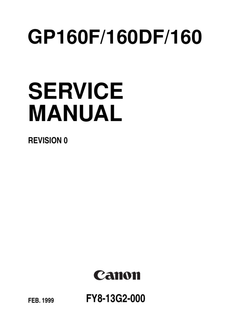 Canon - gp160, Gp160f, Gp160df Service Manual | PDF