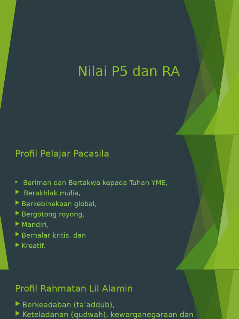 Nilai P5 Dan RA | PDF