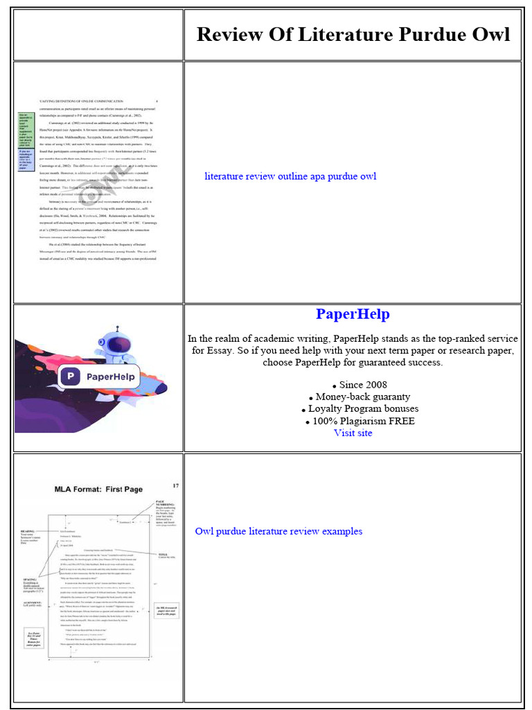 Review of Literature Purdue Owl | PDF | Apa Style | Citation