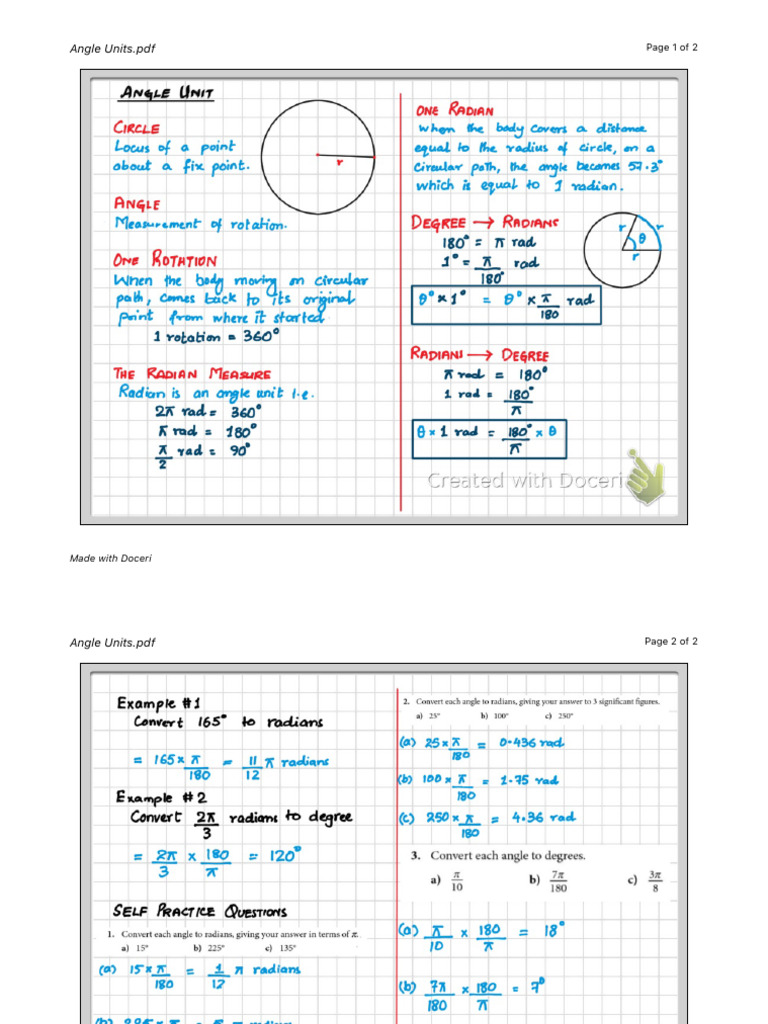 Angle Units 2 | PDF