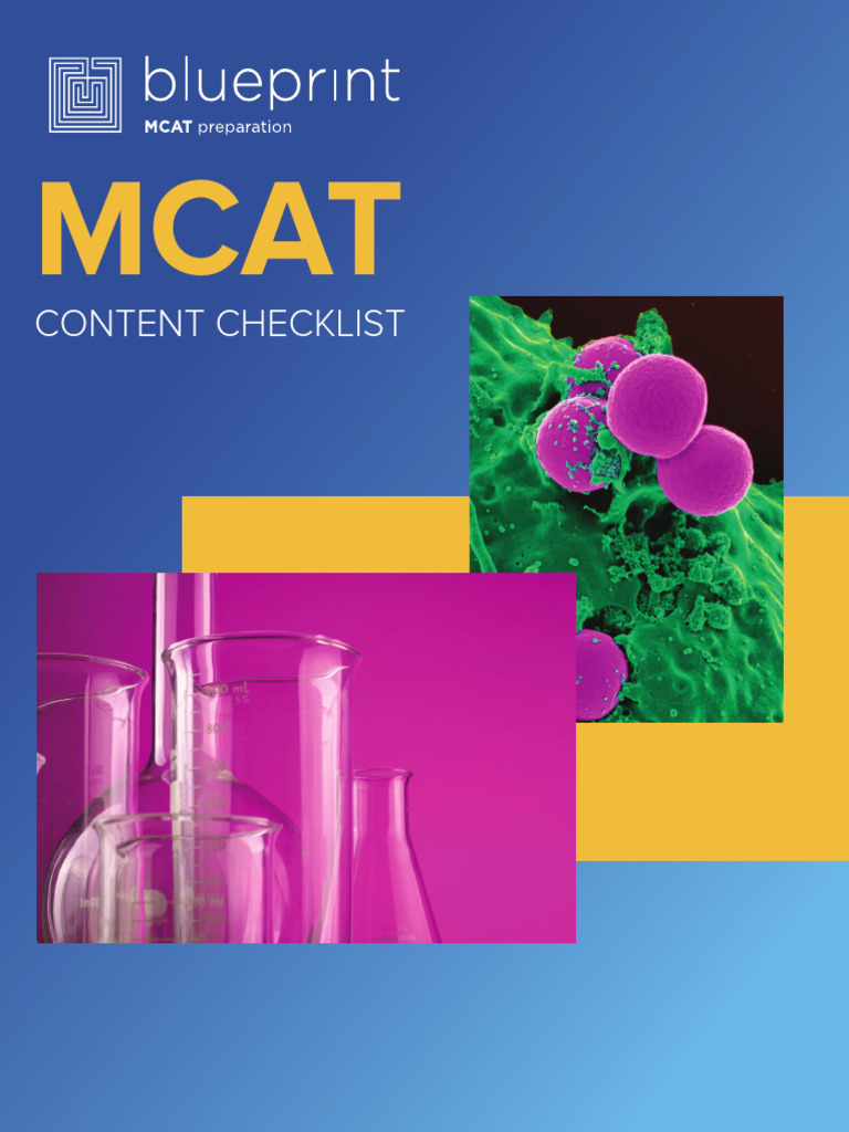 MCAT Content Checklist Overview | PDF | Metabolism | Chemical Reactions