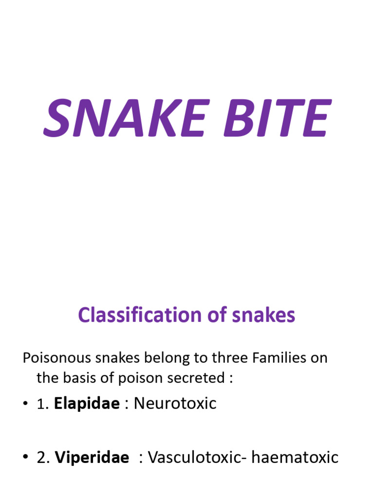 Snake Bite and Scorpion Stings | PDF | Snake | Venomous Snakes