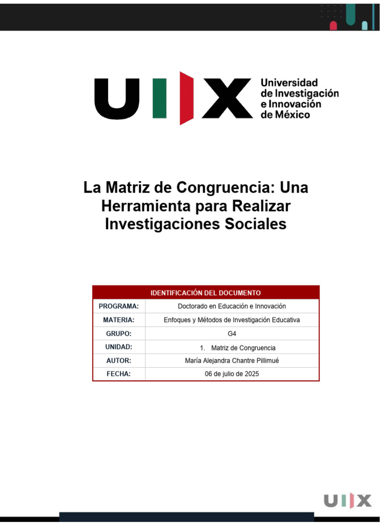 Matriz de Congruencia Por Alejandra Chantre | PDF | Enseñando ...