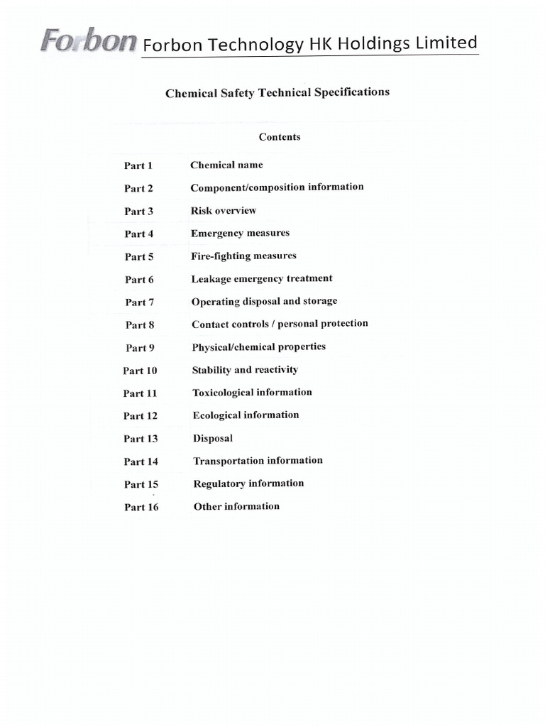 Hisoft Fp18 Msds HK | PDF
