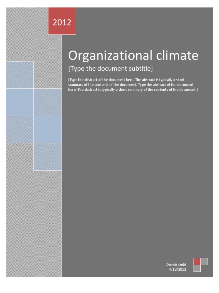 Organizational Climate | PDF | Leadership | Competence (Human Resources)
