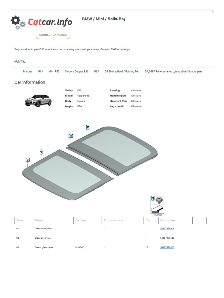 Mini, MINI F55, 5 Doors Cooper B36, USA, 54 Sliding Roof - Folding Top ...