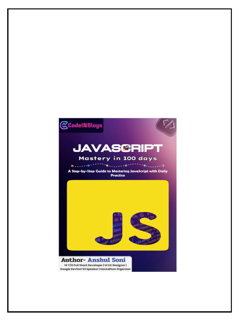 Javascript Mastery in 100 Days Soni Anshul Instant Download | PDF