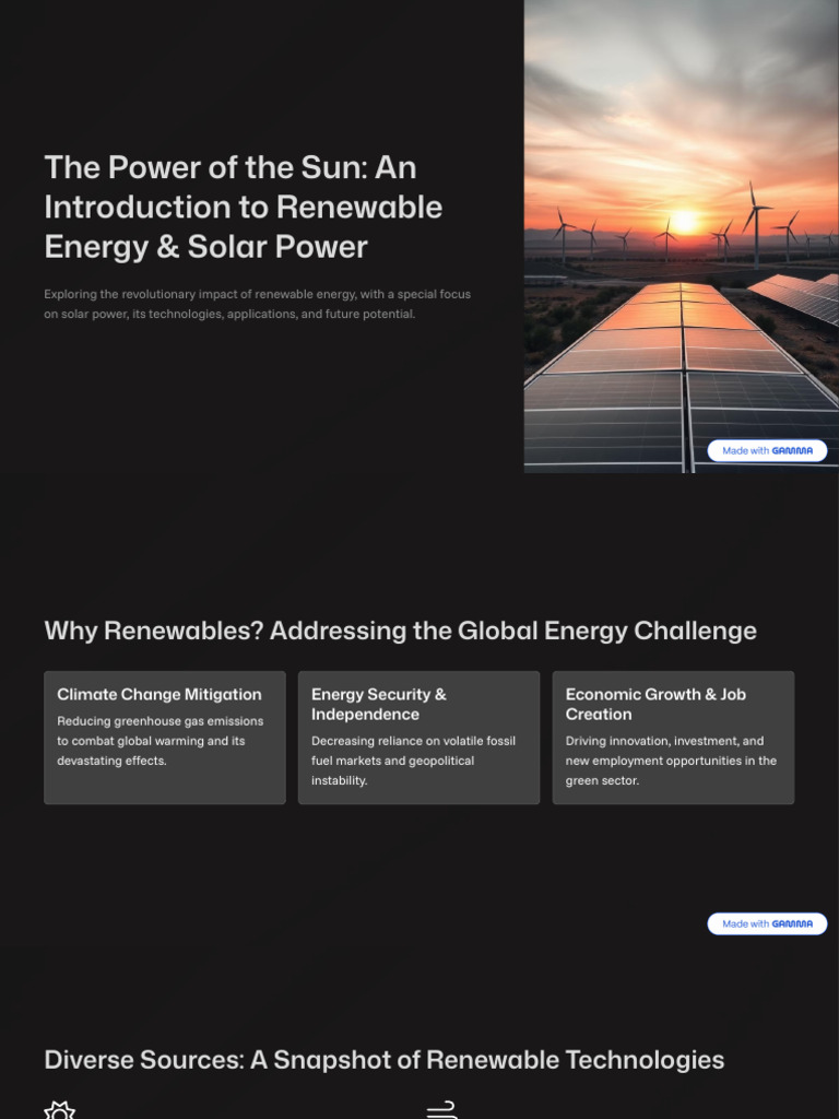 Solar Power: Future of Renewable Energy | PDF | Solar Power | Renewable ...