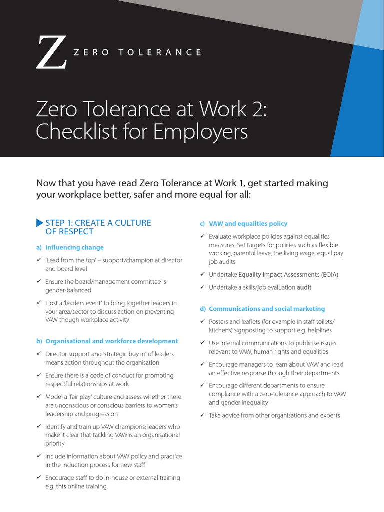 Zero-Tolerance-at-Work-pt-2 | PDF | Sexual Harassment | Domestic Violence
